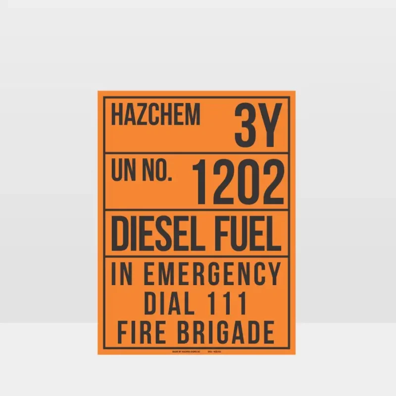 Diesel Hazchem Sign - Hazardous Chemical Signs HAZARD SIGNS NZ
