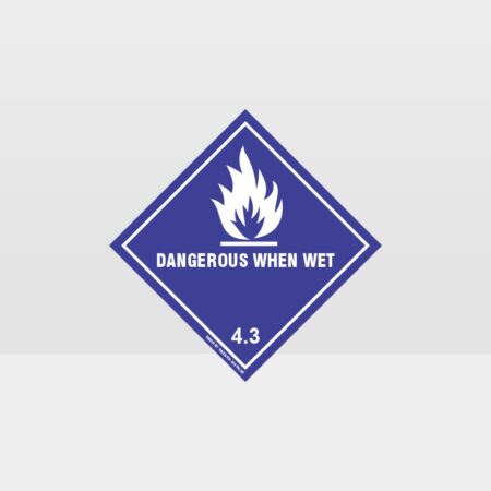Class 4.3 Dangerous When Wet Sign - Hazardous Signs - HAZARD SIGNS NZ