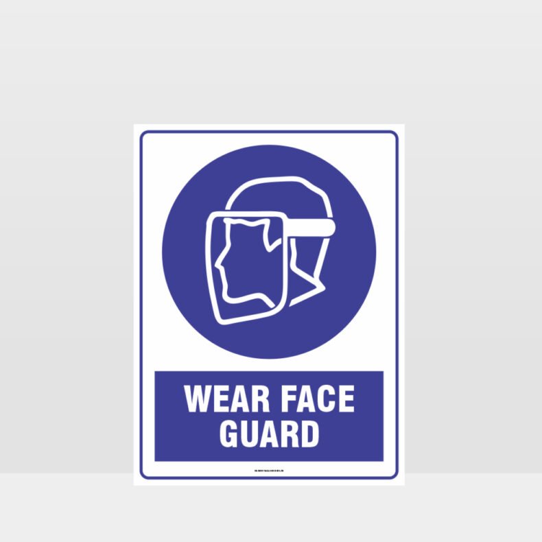 Mandatory Wear Face Guard Sign - Mandatory Sign - HAZARD SIGNS NZ