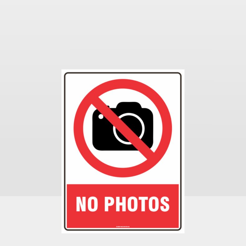 Prohibition No Photos Sign - Prohibition Sign - Hazard Signs