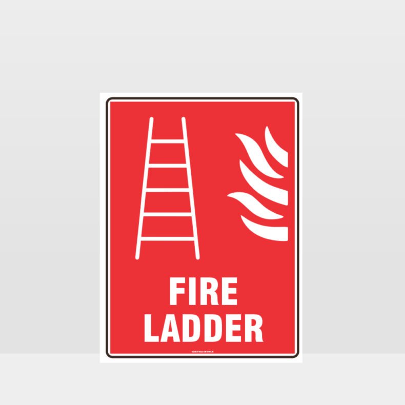 Fire Ladder Sign 02 - Fire Sign - HAZARD SIGNS NZ