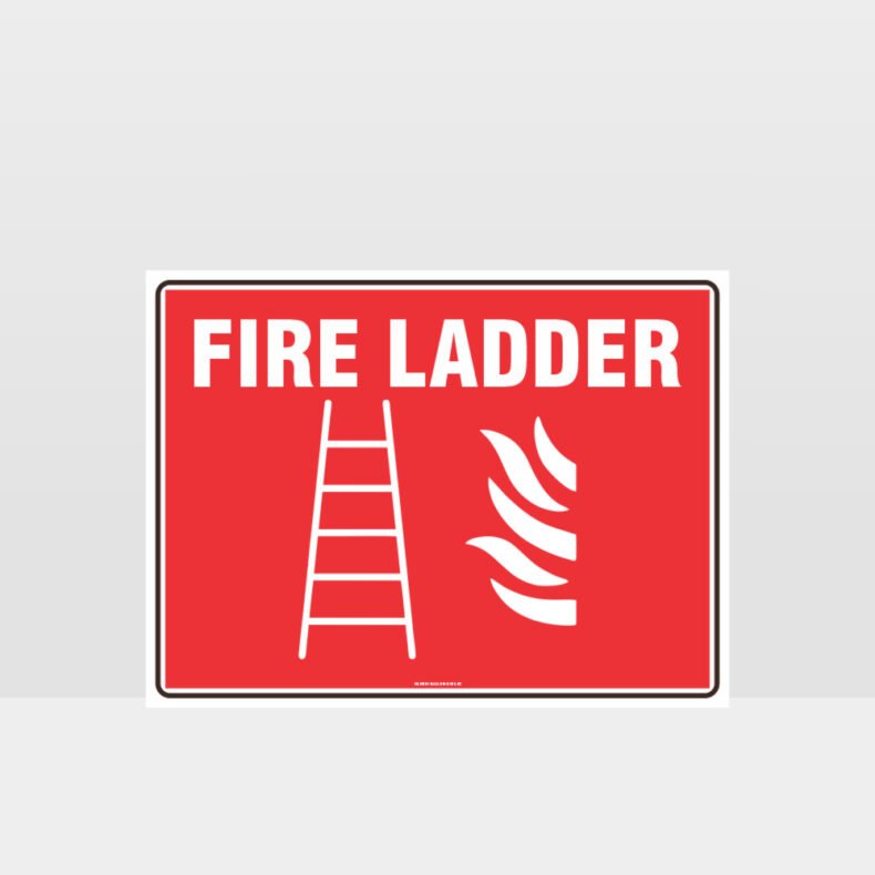 Fire Ladder Sign 04 - Fire Sign - HAZARD SIGNS NZ