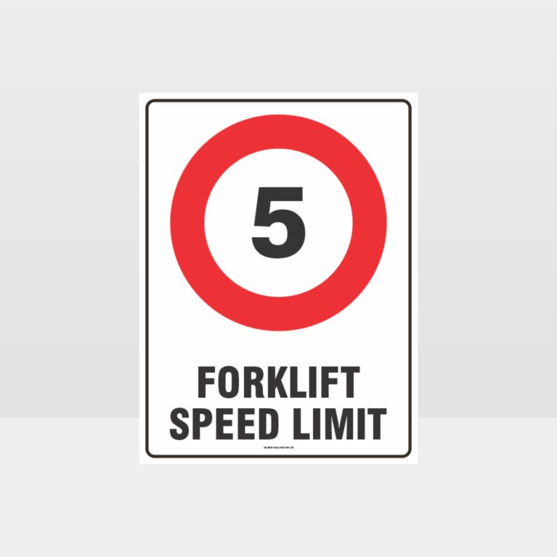 Forklift Speed Limit 5km Sign - Notice/Information Sign - HAZARD SIGNS NZ