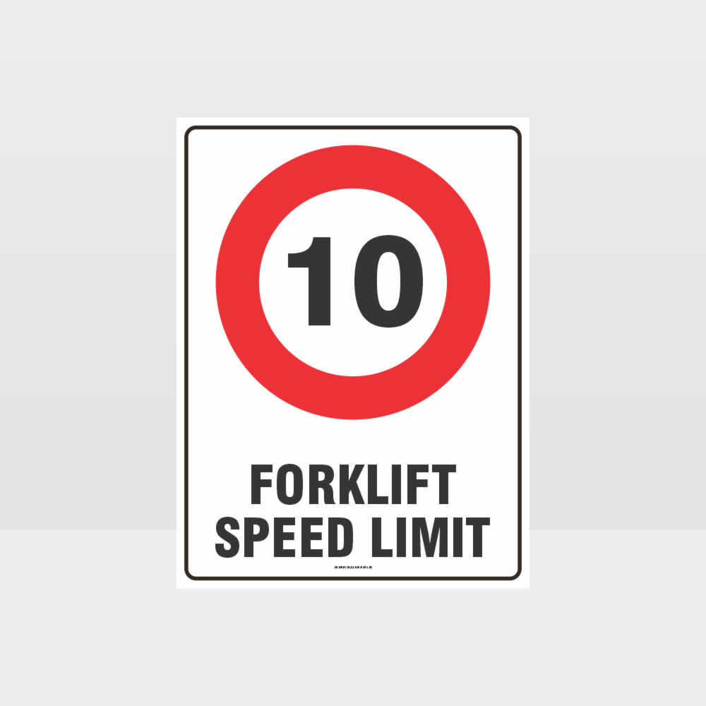 Forklift Speed Limit 10km Sign Notice Information Sign HAZARD SIGNS NZ Forklift Speed Limit 10km Sign Notice Information Sign HAZARD SIGNS NZ