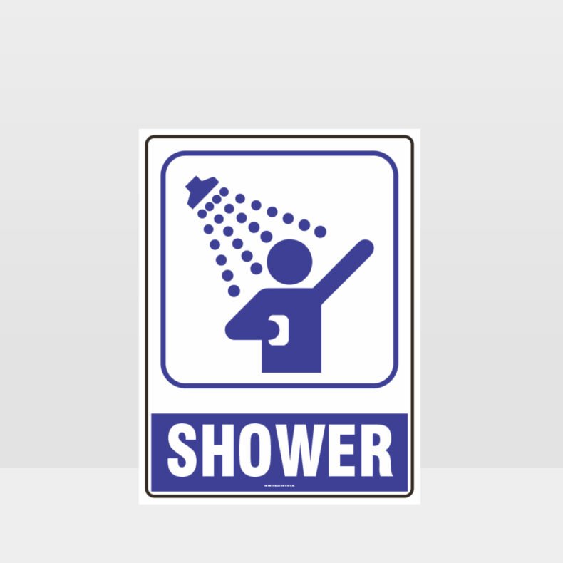 Shower Symbol Sign - Notice/Information Sign - HAZARD SIGNS NZ