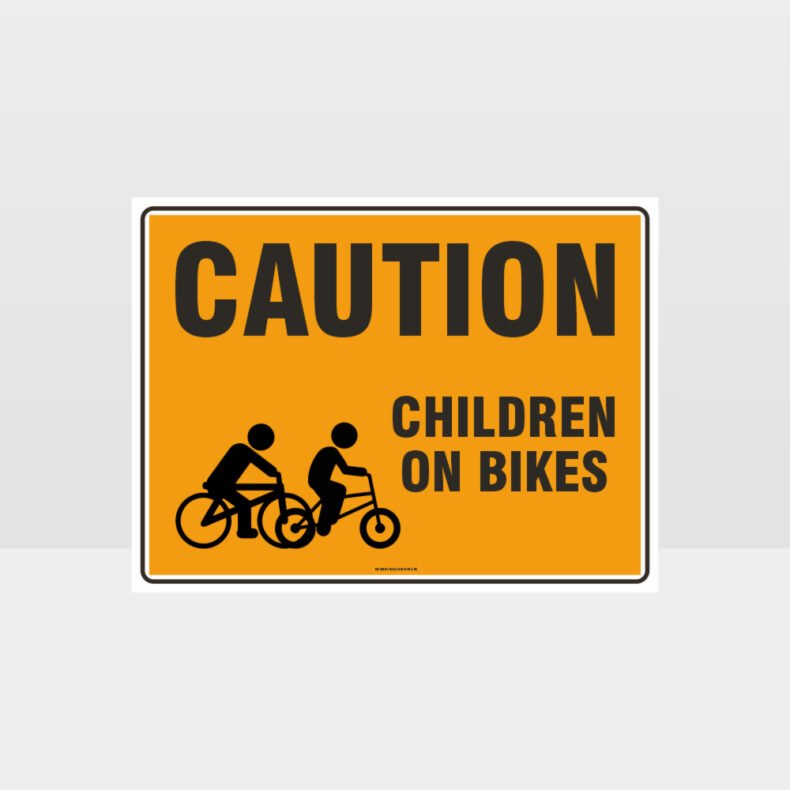 Caution Children On Bikes Sign - Notice/Information Sign - HAZARD SIGNS NZ