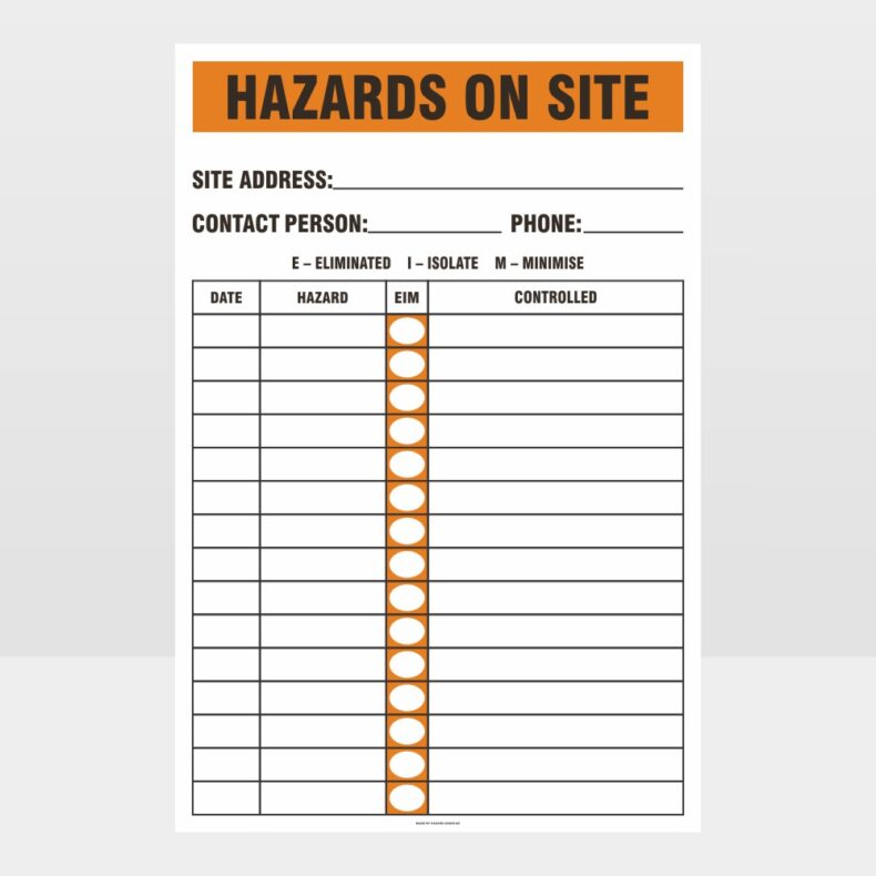 Hazards On Site Sign | Safety Warning Sign NZ | Hazard Signs NZ
