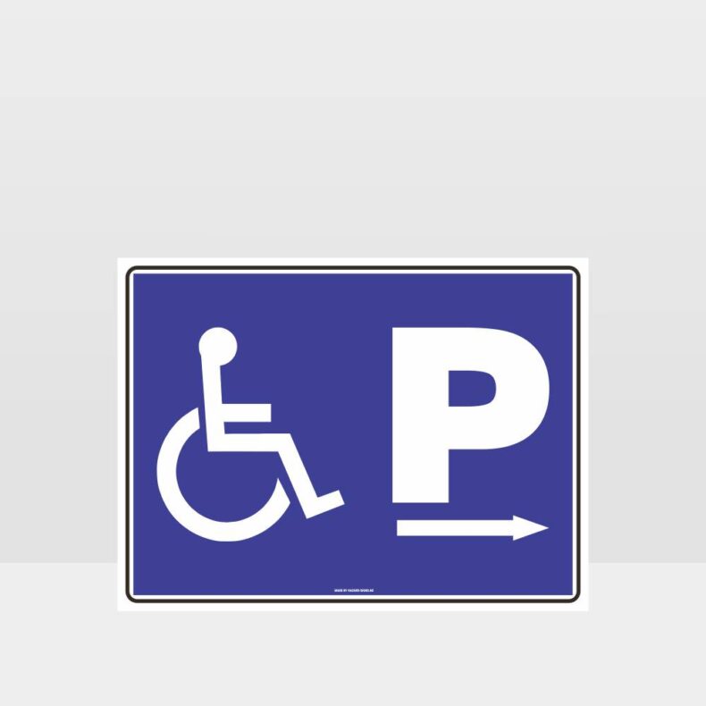 Disabled Parking Right Direction Sign - Notice/Information Sign ...