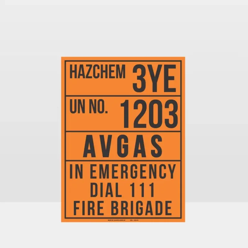 AVGAS Hazchem Sign - Hazardous Signs HAZARD SIGNS NZ