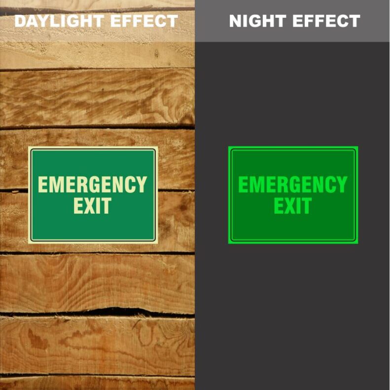 Photoluminescent Emergency Exit Sign - Emergency Signs - HAZARD SIGNS NZ