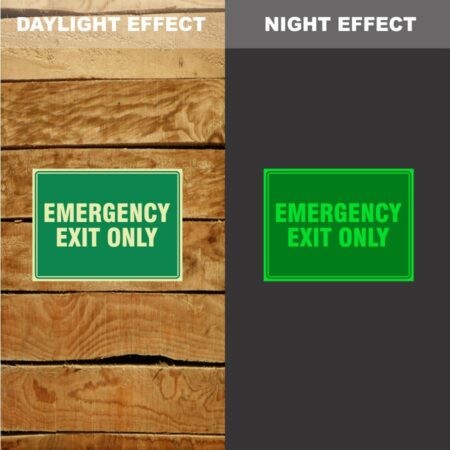 Photoluminescent Emergency Exit Only Sign - Emergency Signs - HAZARD ...