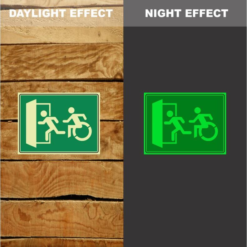 Photoluminescent Emergency Exit Left Sign - Emergency Signs - HAZARD ...