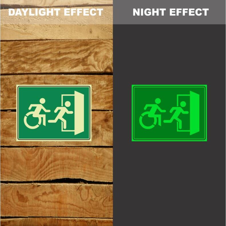 Photoluminescent Emergency Exit Right Sign - Emergency Signs - HAZARD ...