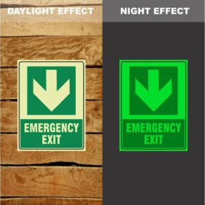Photoluminescent Emergency Exit Arrow Right - Emergency Signs - HAZARD ...