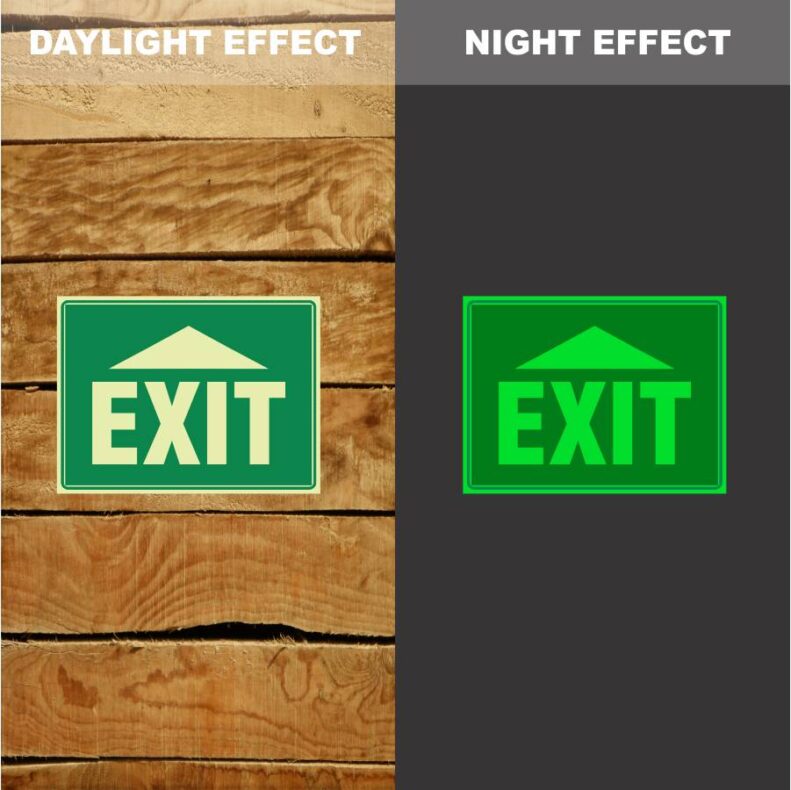 Photoluminescent Notice Exit Up Sign - Emergency Signs - HAZARD SIGNS NZ