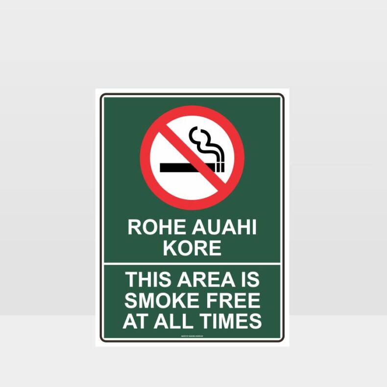 Te Reo Smoke Free Area Sign - Prohibition Sign - Hazard Signs