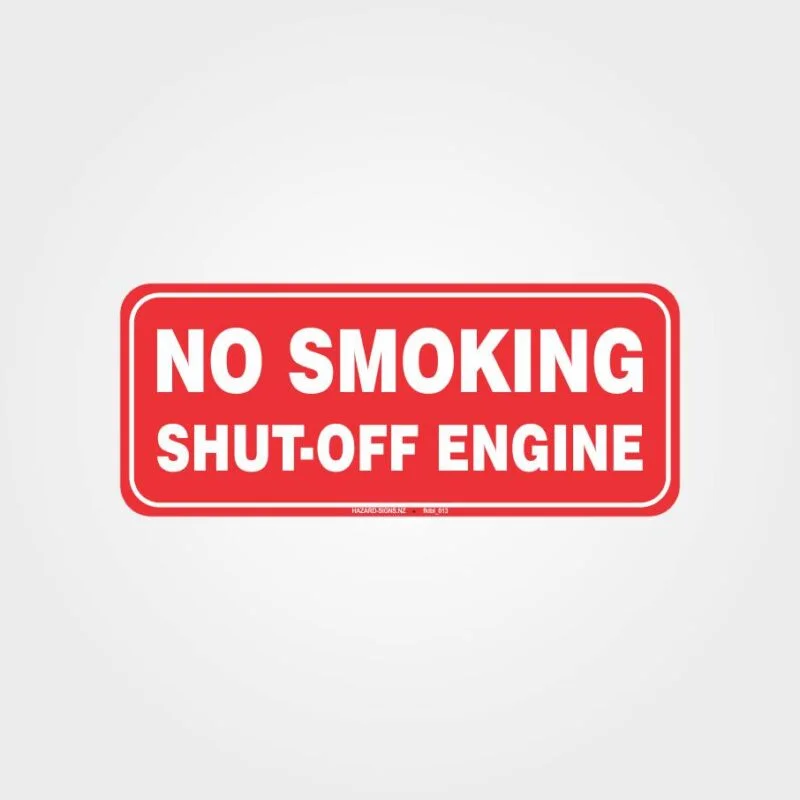 No Smoking Shut Off Engine Label (5 Labels) - Forklift Labels - HAZARD ...