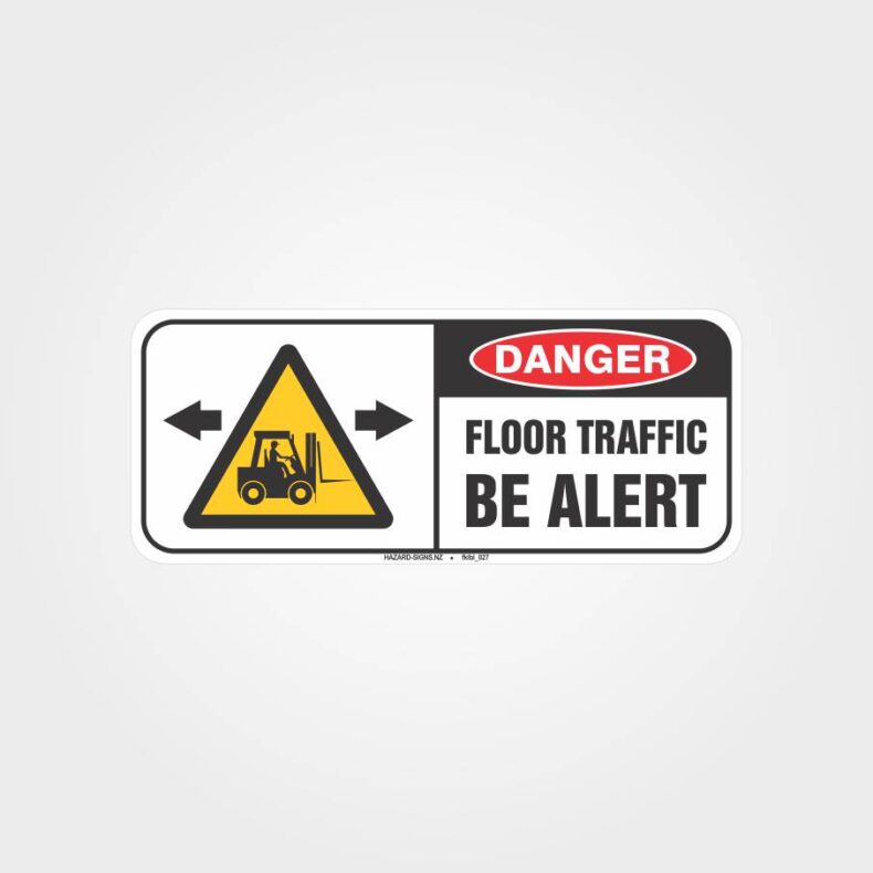 Floor Traffic Be Alert Forklifts Label (5 Labels) - Forklift Labels ...