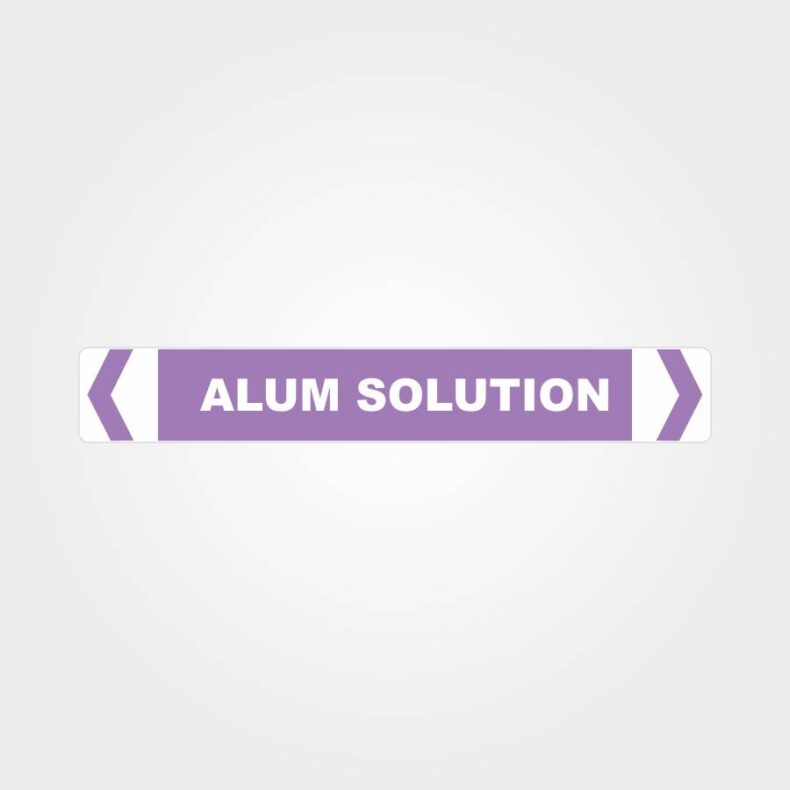 Alum Solution Pipe Marker - Acid Pipe Labels - HAZARD SIGNS NZ