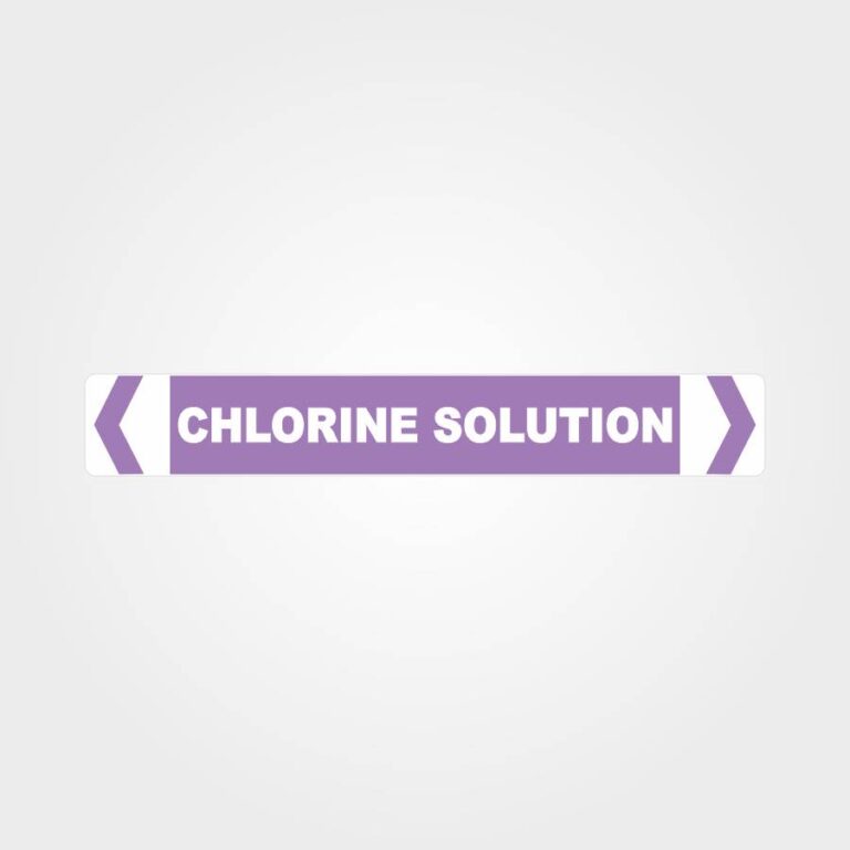 Chlorine Solution Pipe Marker - Pipe Labels - HAZARD SIGNS NZ