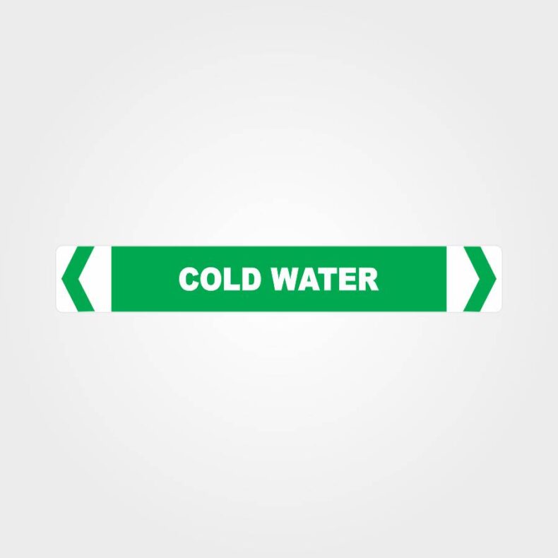 Cold Water Pipe Marker - Water Pipe Labels - HAZARD SIGNS NZ