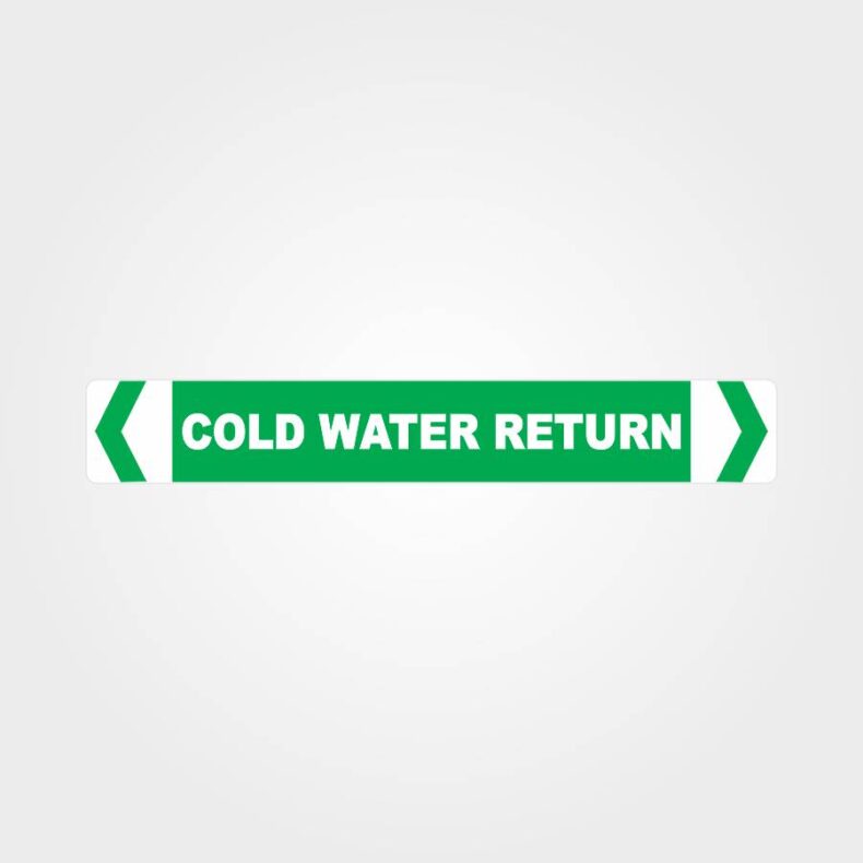 Cold Water Return Pipe Marker - Water Pipe Labels - HAZARD SIGNS NZ