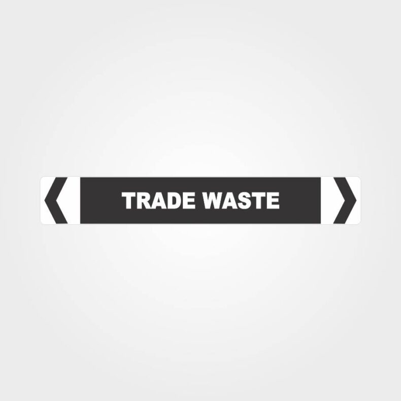 Trade Waste Pipe Marker - Pipe Labels - HAZARD SIGNS NZ