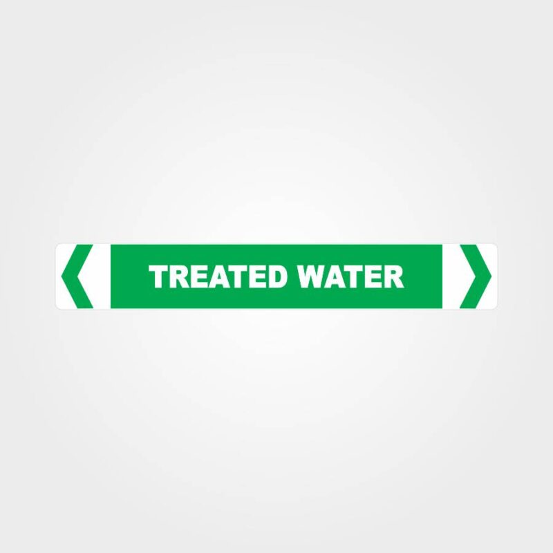Treated Water Pipe Marker - Water Pipe Labels - HAZARD SIGNS NZ