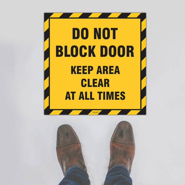 Do Not Block Door Floor Sign - HAZARD SIGNS NZ