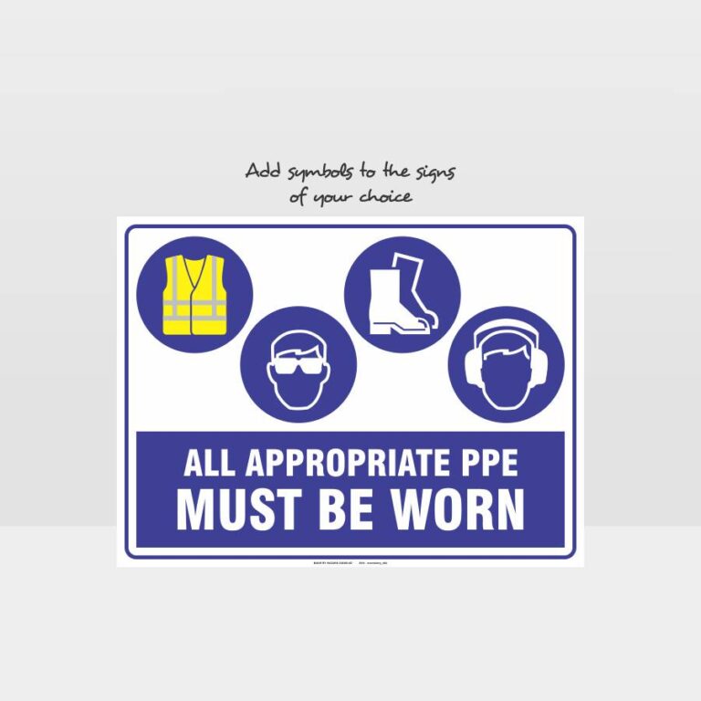 Custom Design PPE Must Be Worn Mandatory Sign - Mandatory Sign - HAZARD ...