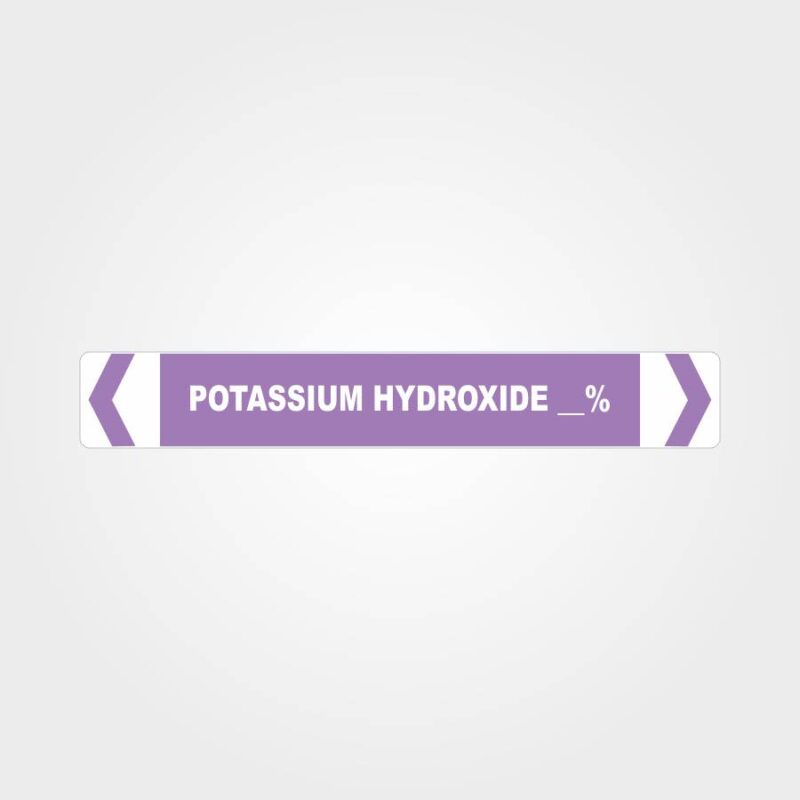 Potassium Hydroxide Percent Pipe Marker - Acid Pipe Labels - HAZARD ...
