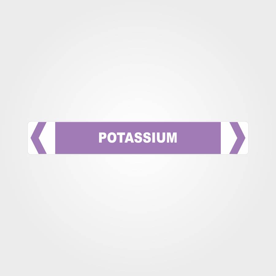 Potassium Pipe Marker - Acid Pipe Labels - HAZARD SIGNS NZ
