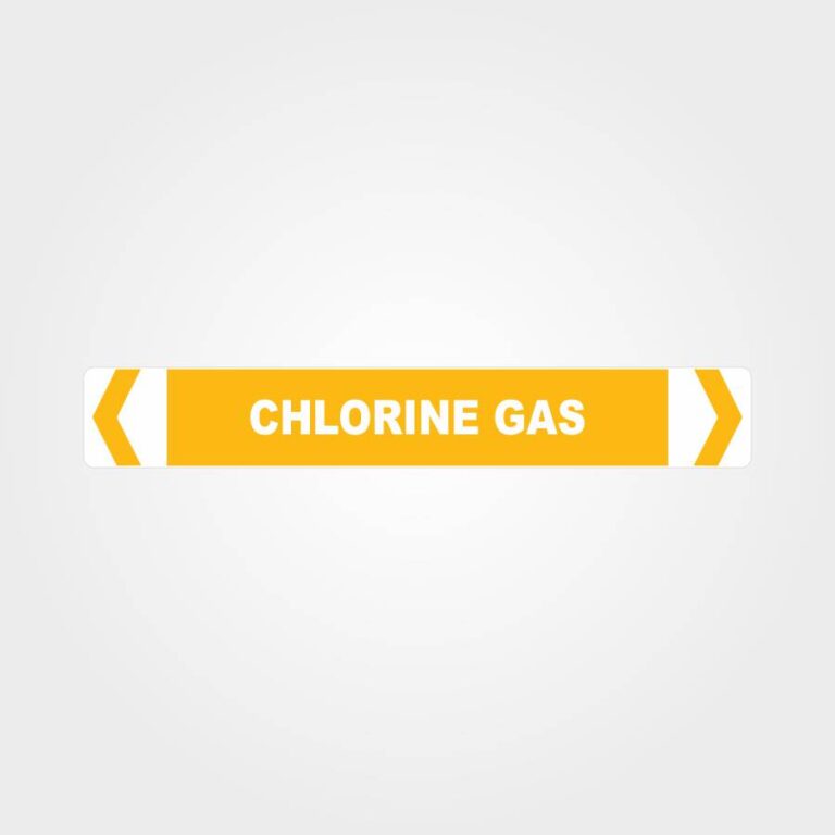 Chlorine Gas Pipe Marker - Gas Pipe Labels - HAZARD SIGNS NZ