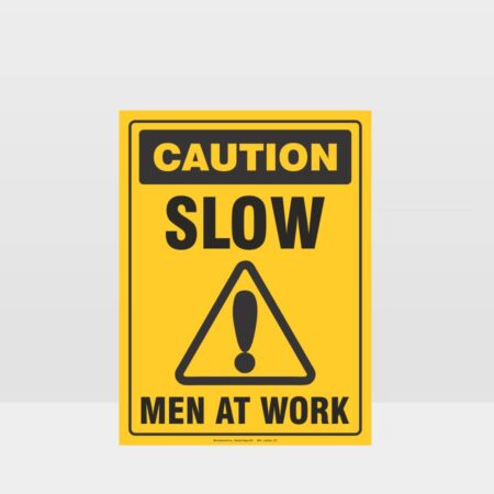 Caution Slow Men At Work Sign - Caution Signs - HAZARD SIGNS NZ