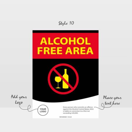 Custom Alcohol Free Area Sign - Prohibition Sign - Hazard Signs