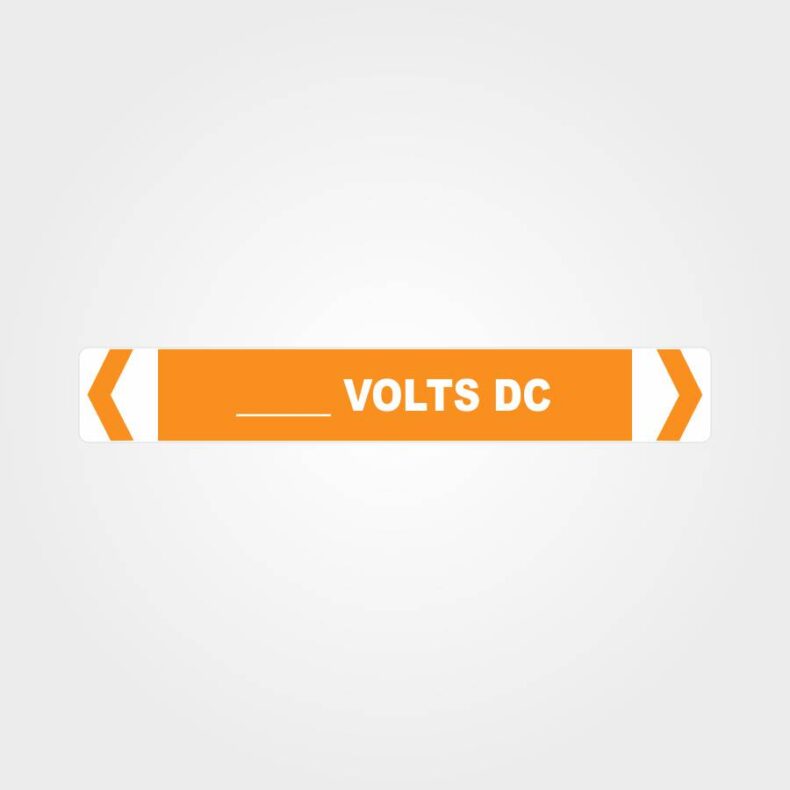 Custom Volts DC Pipe Marker - Pipe Labels - HAZARD SIGNS NZ