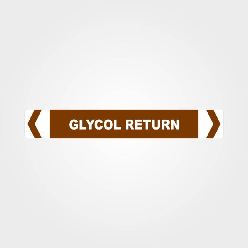 Glycol Return Pipe Marker - Oil Pipe Labels - HAZARD SIGNS NZ