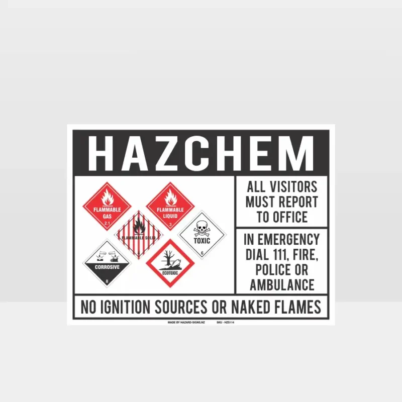 Site Entrance Multiple Hazards Hazchem Sign - Hazardous Signs HAZARD ...