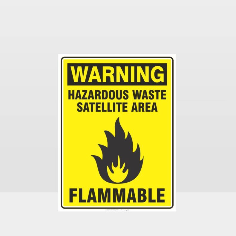 Warning Hazardous Waste Satellite Area Sign - HAZARD SIGNS NZ