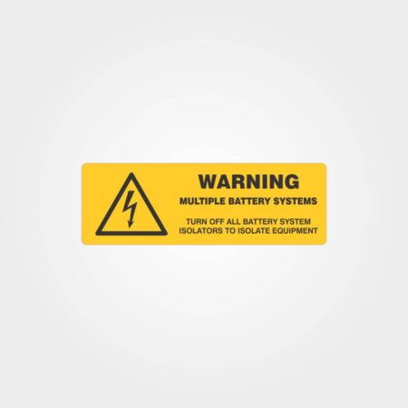 Warning Multiple Battery Systems Label - Electrical Labels - HAZARD ...