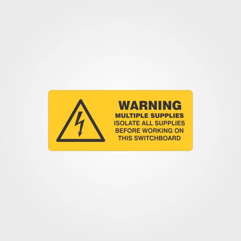 Warning Multiple Supplies Label - Electrical Labels - HAZARD SIGNS NZ