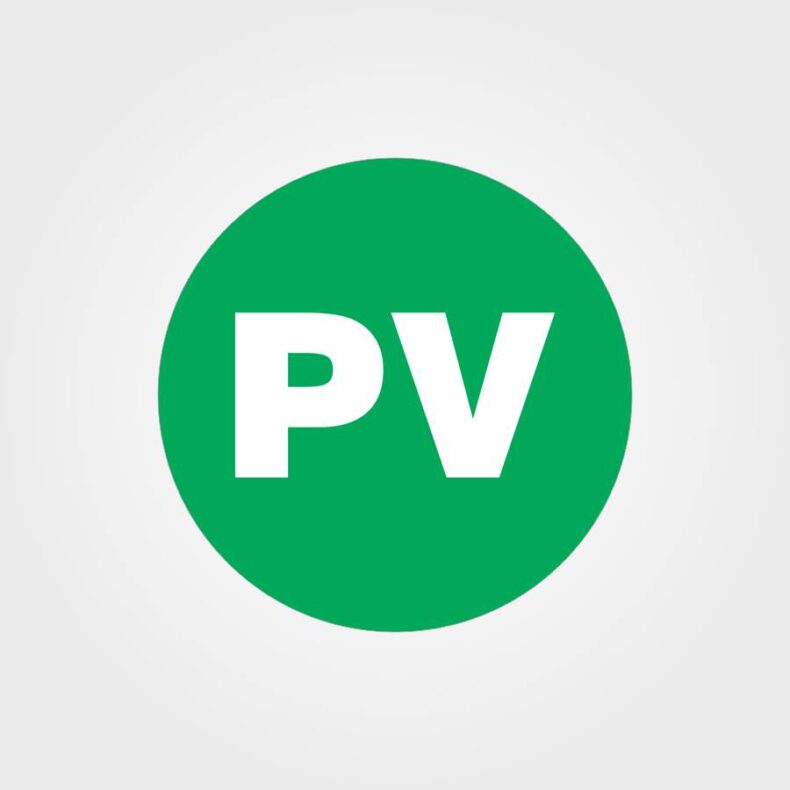 Solar PV Round Label – Photovoltaic System Identification Sticker