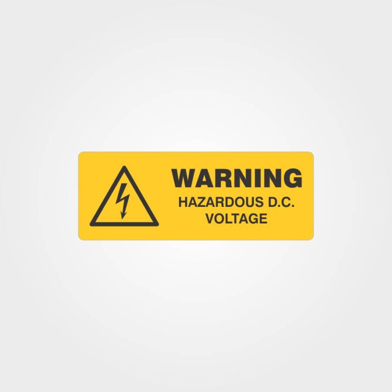 Warning Hazardous D.C. Voltage Label – Solar PV Electrical Safety Label NZ