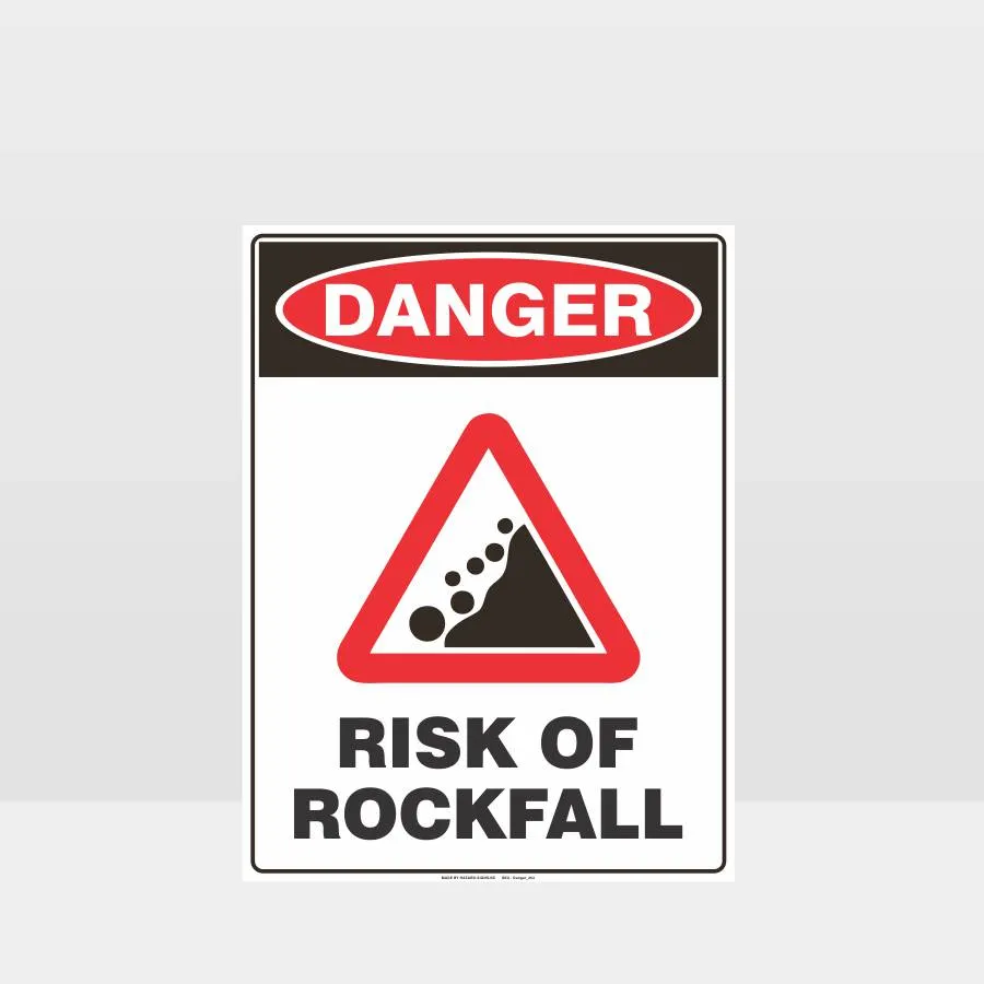 Danger Risk Of Rockfall Sign – Outdoor Safety | Hazard Signs NZ