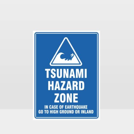 Tsunami Hazard Zone Warning Sign - Emergency Warning Signs - HAZARD ...