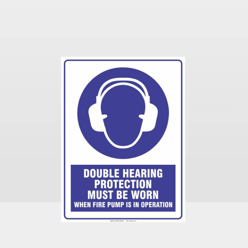 Double Hearing Protection Must Be Worn Mandatory Sign - Mandatory Sign ...