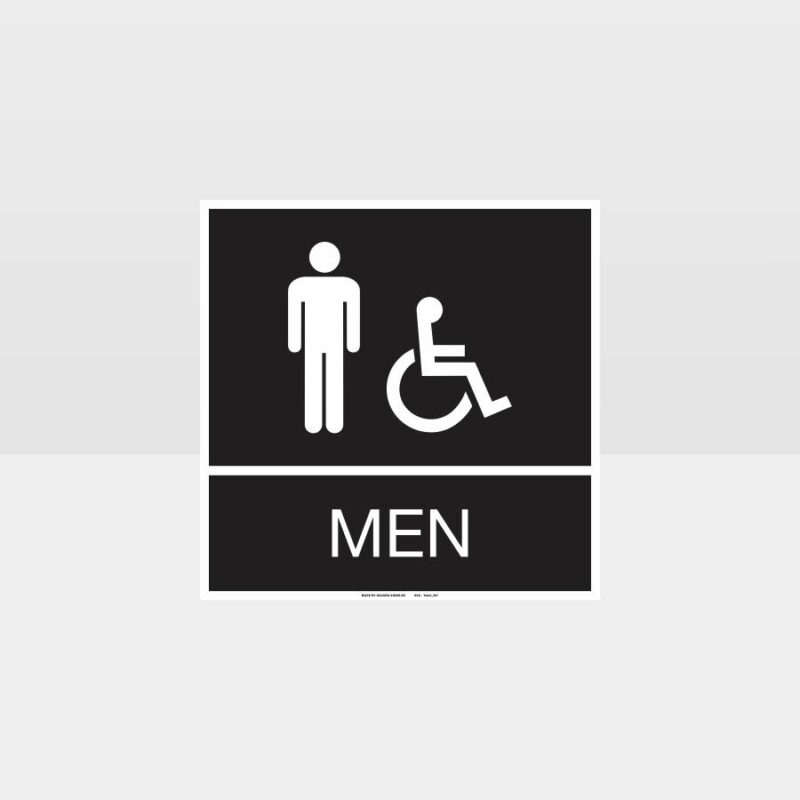 Men And Accessible Toilet Sign - Black - Toilet Signs - HAZARD SIGNS NZ