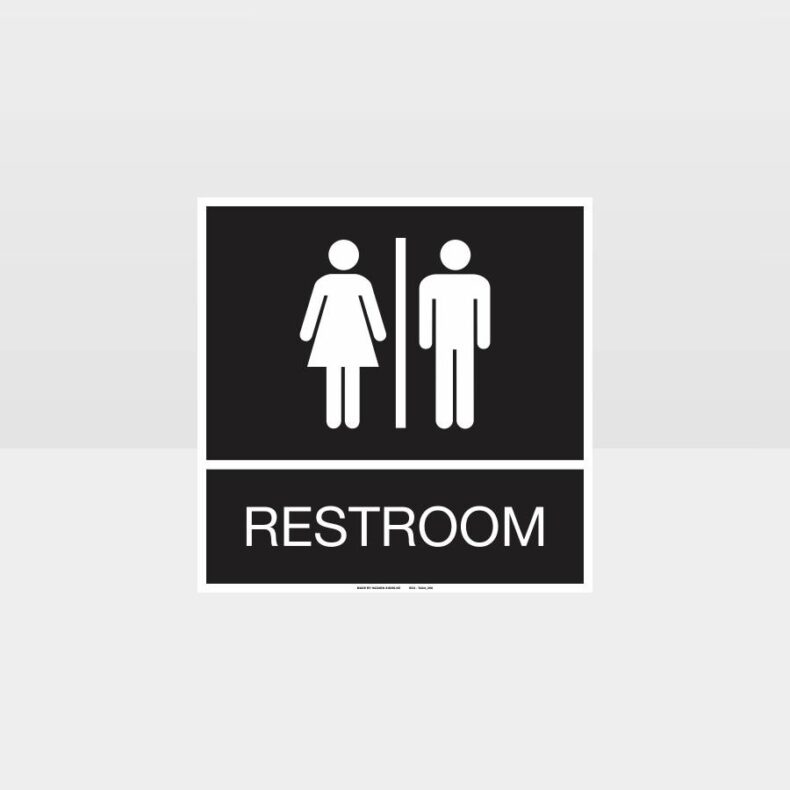 Unisex Restroom Sign - Black - Toilet Signs - HAZARD SIGNS NZ