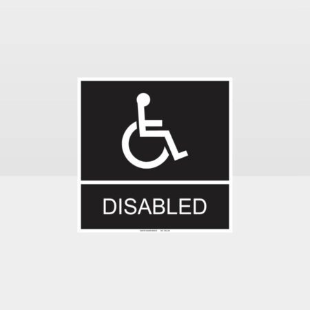 Disabled Toilet Sign - Black - Toilet Signs - HAZARD SIGNS NZ
