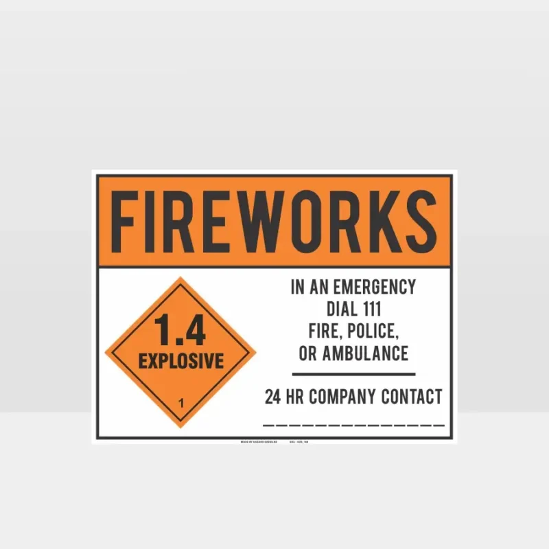 Fireworks And Ammunition Safety Sign – Explosives Storage Warning Panel